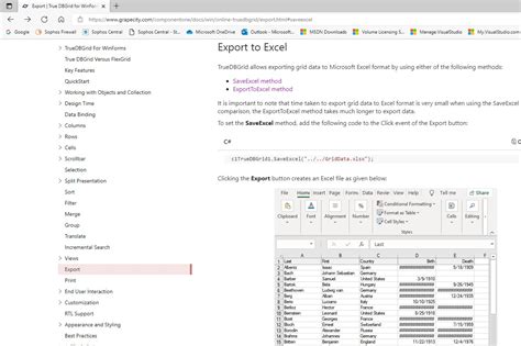 C Truedbgrid Saveexcel Not Exist Winforms Edition Componentone