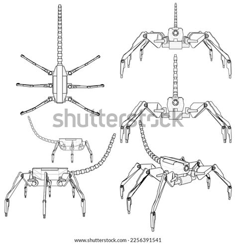 Spider Robot Android Vector 02 Illustration Stock Vector Royalty Free 2256391541 Shutterstock