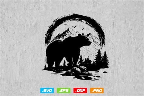 Grizzly Bear Svg Mountain Bear Svg File Graphic By Uzzalroy9706