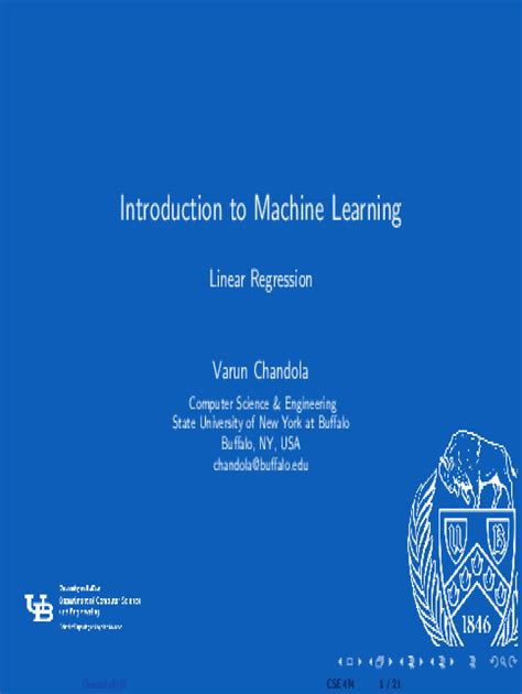 Fillable Online Introduction To Machine Learning Linear Regression