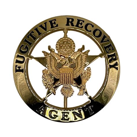 Fugitive Recovery Agent Badge Gold 2 1 4 Heros Pride