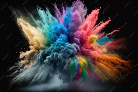 Premium Photo Dust Explosion In Many Colors Exploding Color Powder In
