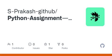 Github S Prakash Github Python Assignment March