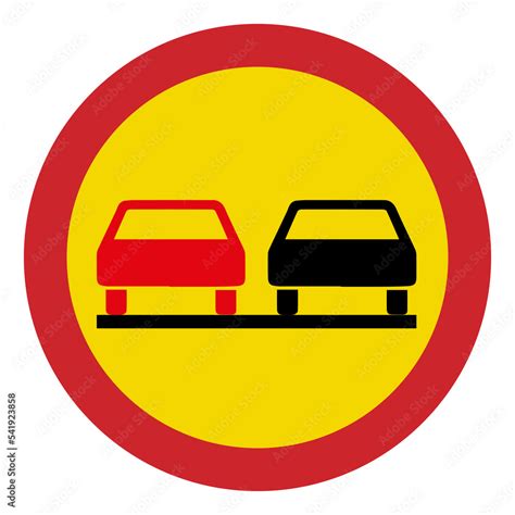 Prohibited Road Signs No Overtaking Traffic Signs Stock Vector