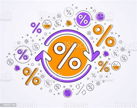 백분율 기호 및 루프 화살표 세금 투자 수익률 환불 주식 시장 재융자 부기 및 회계 벡터 디자인 패턴에 대한 스톡 벡터 아트 및 기타 이미지 Istock