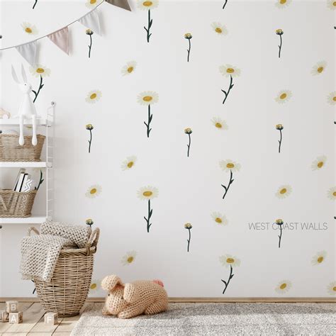Daisy Wall Decals Removable Flower Decals Flower Room Etsy