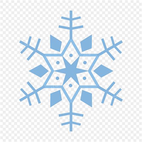 Geometric Ice Snowflake Design With Blue Colors Abstract Blue