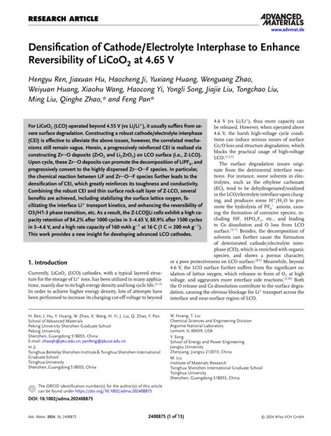 Densification Of Cathodeelectrolyte Interphase To Enhance