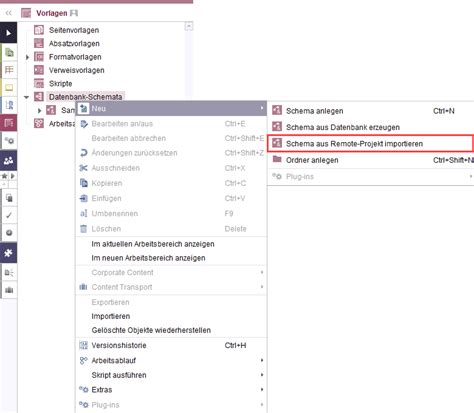 Online Dokumentation Firstspirit Schema Hinzufügen