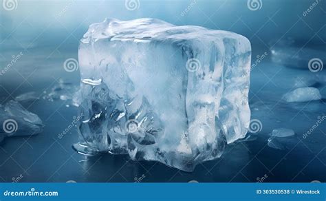 Ice Is On A Table In A Dark Room With A Spotlight Stock Illustration