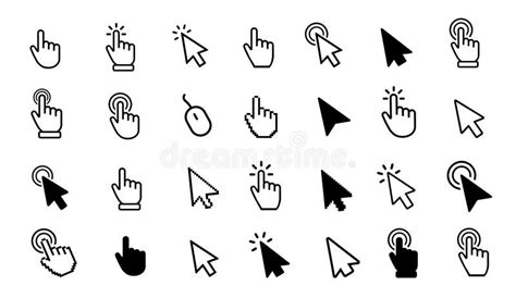 Cursor Icon Set Vector Mouse Arrow Pointer Stock Vector Illustration