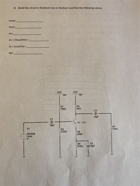 Solved 4 Build This Circuit In Multisim Live Or Multisim Chegg Com