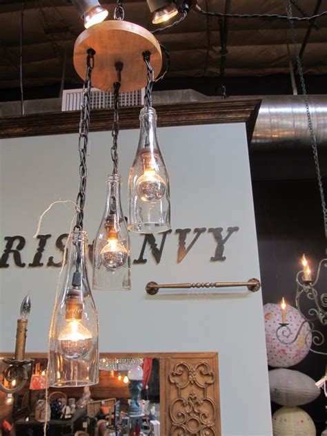3 Light Wine Bottle Pendant Fixture Etsy Lighted Wine Bottles