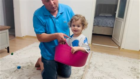 Yavuz Emreye babası çamaşır leğeni ile araba yaptı Eğlenceli düt düt YouTube