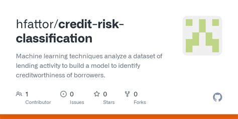 GitHub Hfattor Credit Risk Classification Machine Learning