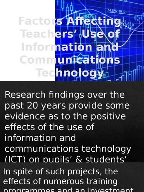 Factors Affecting Teachers Use Of Ict Pdf