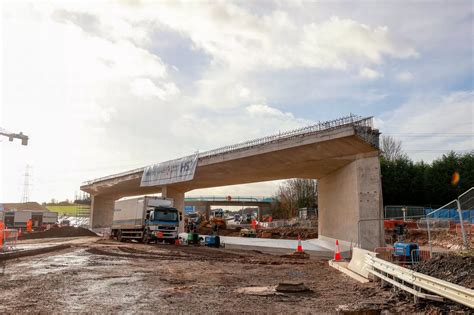 Huge Hs2 Bridge Lifted Into Position Over M42 In Warwickshire