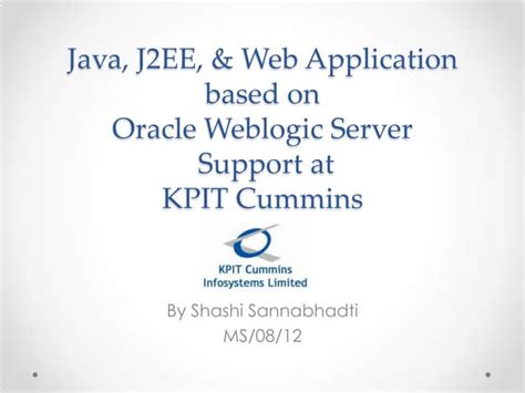 Java J2ee Weblogic Ppt