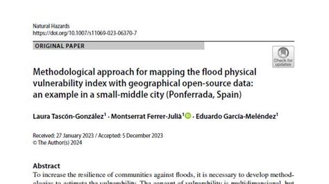 Methodological Approach For Mapping The Flood Physical Vulnerability