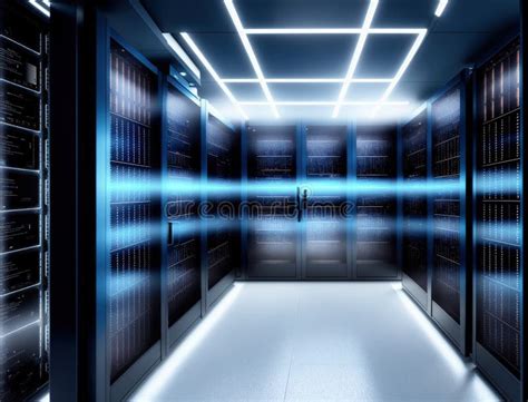 A Large Server Room With Rows Of Servers Lined Up Against The Walls