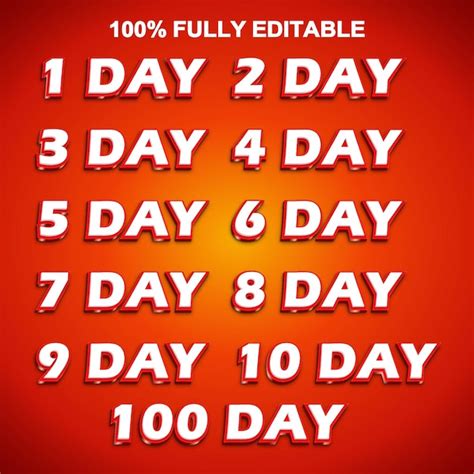 Premium Vector Number Of Days Template In 3d Style
