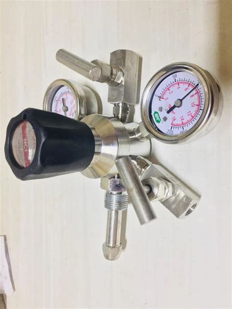 Silvery White Stainless Steel Food Grade Nitrogen Gas Regulator For