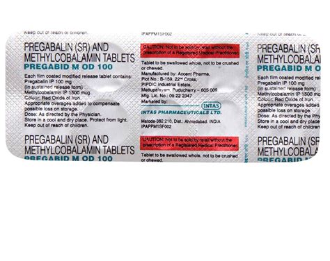 Pregabid M Od 100 Tablet Davai24