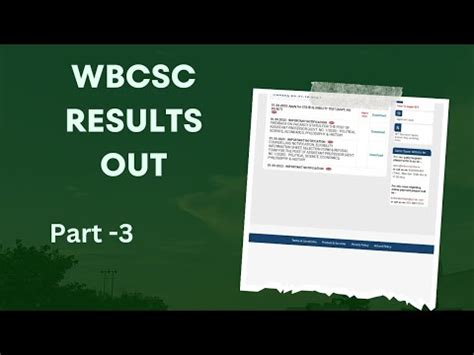 Wbcsc Assistant Professor Results Out Phase 3 YouTube