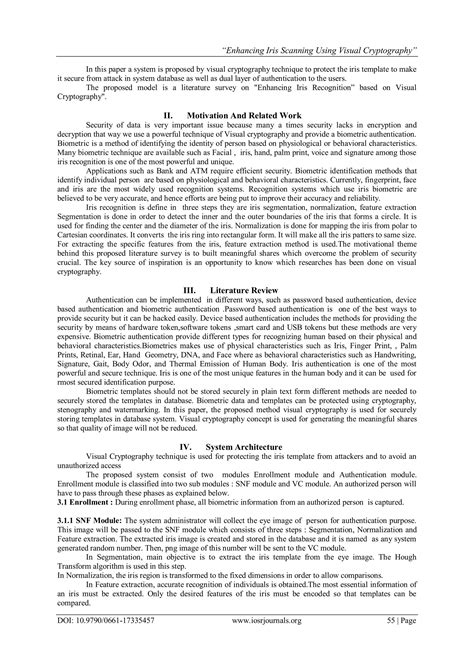 Enhancing Iris Scanning Using Visual Cryptography” Pdf Computing Technology And Computing