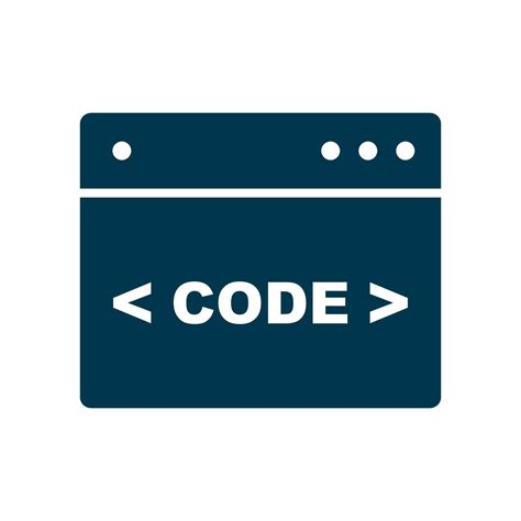 Programming Code And Browser Window Silhouette Icon Source Code Vector Vector Art At