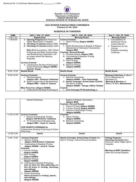 Dspc 2024 Final Schedule Of Contests Edited Pdf