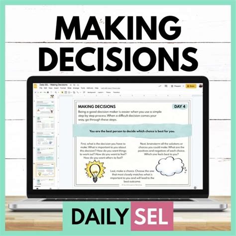 From Values To Choices Activities To Teach Decision Making Social Emotional Workshop