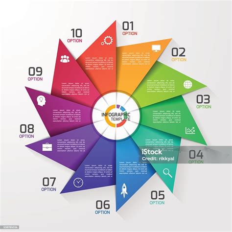 Vetores De Moinho Estilo Círculo Modelo Para Infográficos Para Gráficos Mapas E Mais Imagens De
