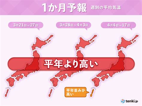 1か月予報 高温続く 4月も季節先取りの暖かさに気象予報士 田中 正史 2020年03月19日 日本気象協会 Tenkijp