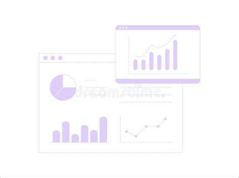 Charts And Graphs On Digital Interface In Flat Vector Illustration