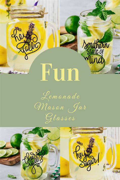 Lemonade Mason Jar Glasses