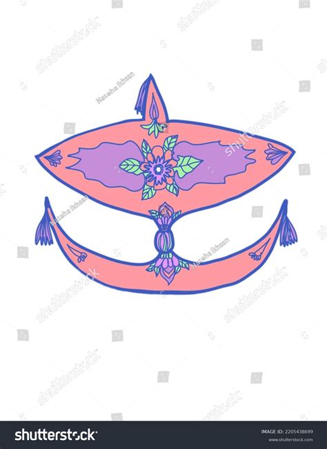 Illustration Wau Bulan Moon Kite Traditional Stock Illustration