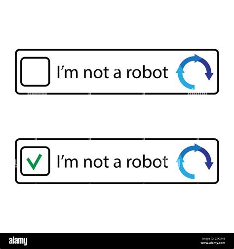 Captcha verification icons. Checkbox with text. I am not a robot ...