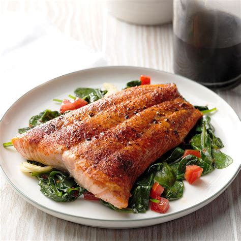 Best Air Fryer Roasted Salmon With Sauteed Balsamic Spinach Recipes