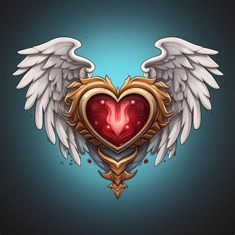 Winged Heart Emblem Premium Ai Generated Image