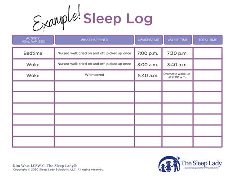 Sleep Log Etsy