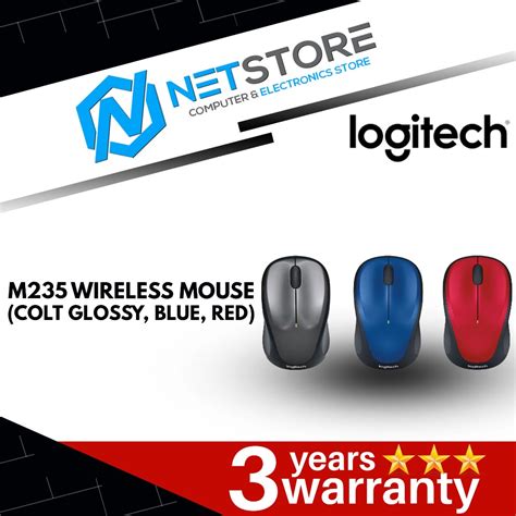 Logitech M235 Wireless Mouse Colt Glossy Blue Red Shopee Malaysia