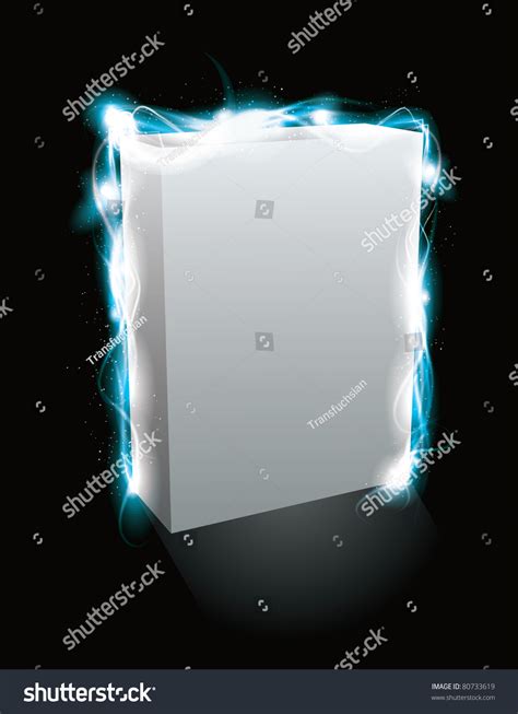 Glowing Light Effect Box Product Mockup Stock Vector Royalty Free