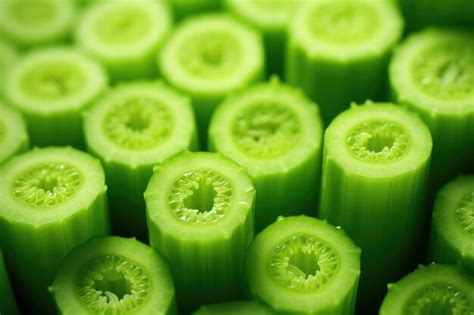 Premium Photo A Symmetrical Arrangement Of Celery Stacks Forms The