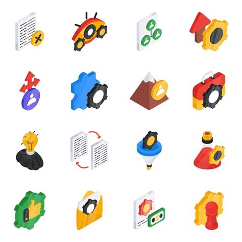 Set Of Coding And Development Flat Icons Vector Art At Vecteezy