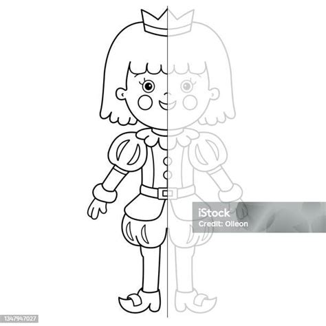 대칭적으로 그립니다 만화 사랑스러운 왕자의 색칠 페이지 개요 아름다운 젊은 왕 동화 영웅 아이들을위한 색칠 공부 공주에 대한 스톡 벡터 아트 및 기타 이미지 Istock