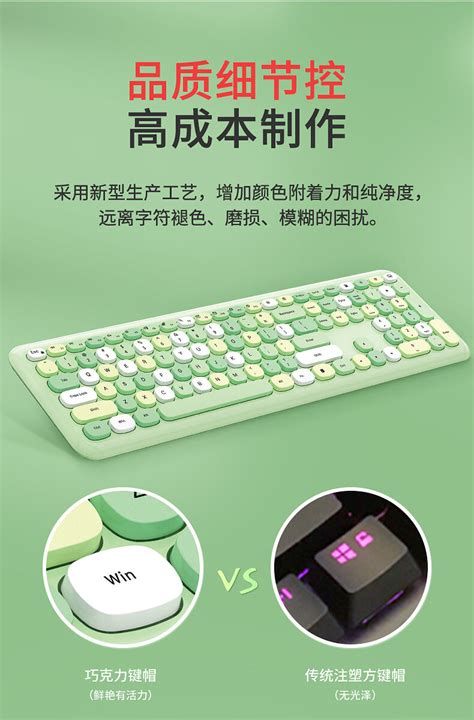 New Product Colorful Keyboard Mice Computer Ergonomic Wireless Keyboard