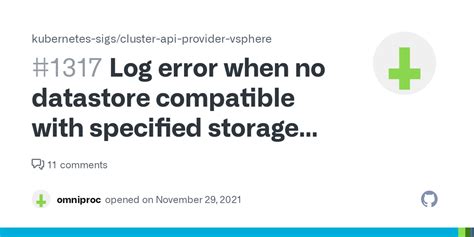 Log Error When No Datastore Compatible With Specified Storage Policy