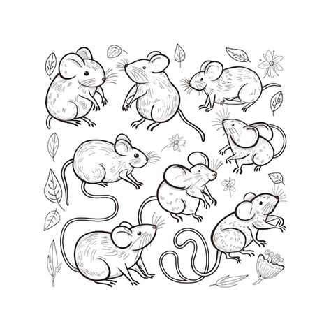 Mouse Hand Drawn Doodle Vector Design Premium AI Generated Vector