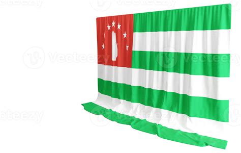 Republic Of Abkhazia Flag Curtain In 3d Rendering Called Flag Of